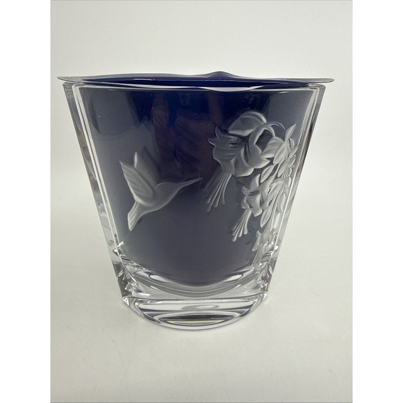 Teleflora | Art | Hummingbird Vase 24 Lead Crystal Frosted Czech ...